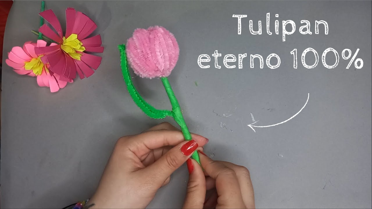 VENDE Tulipan de Limpiapipas facil - YouTube