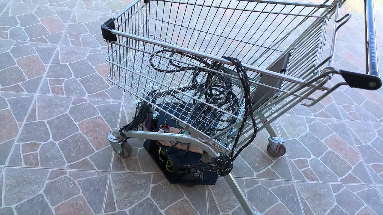 Motor shopping cart - arduino + IR RC - YouTube