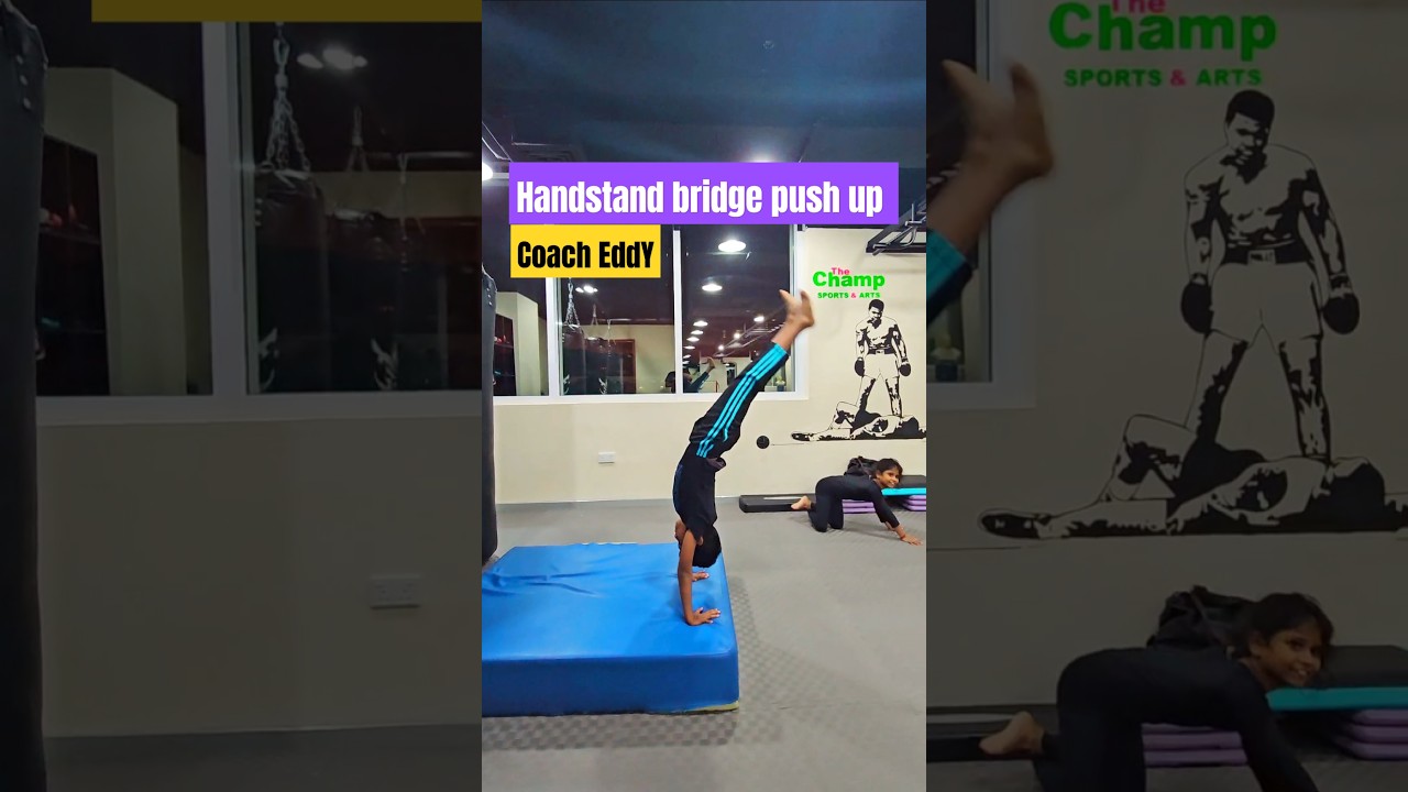 #Handstand bridge push up #ژیمناستیک #جمباز #fitness #kids - YouTube