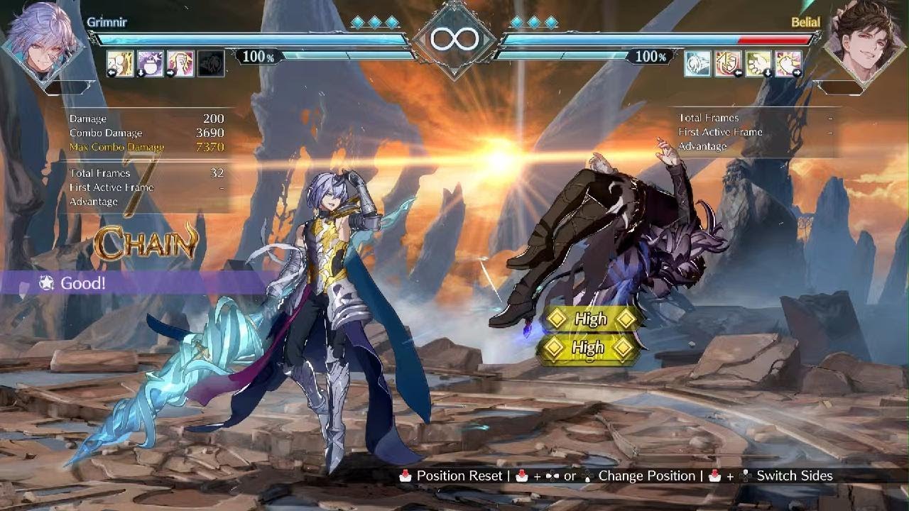 Granblue Fantasy Versus: Rising Grimnir midscreen combo - YouTube