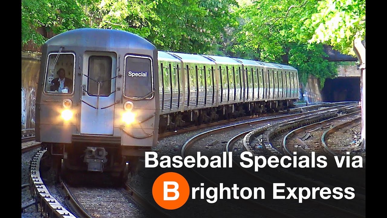 ⁴ᴷ Yankees Baseball Special Trains on the Brighton Express - YouTube