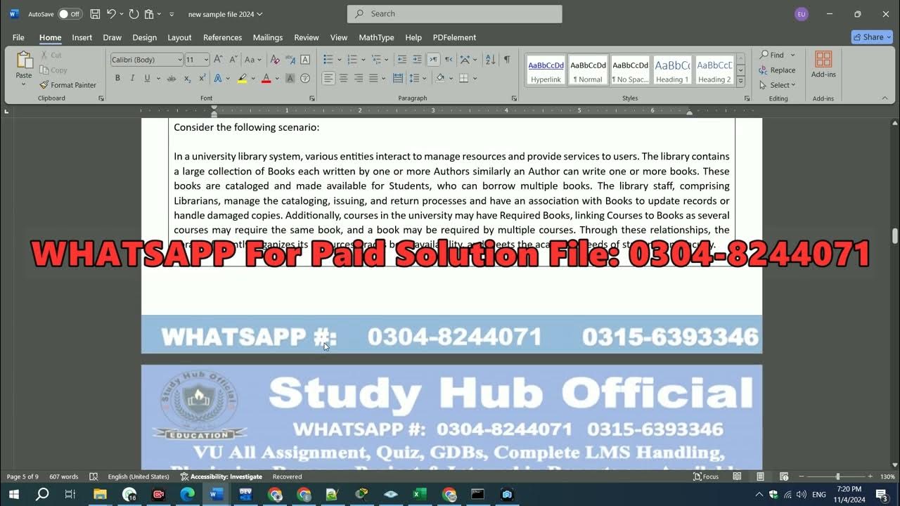 CS603 Assignment 1 100% Correct Solution Fall 2024, CS603 Assignment 1 Solution FALL 2024, CS603 ...