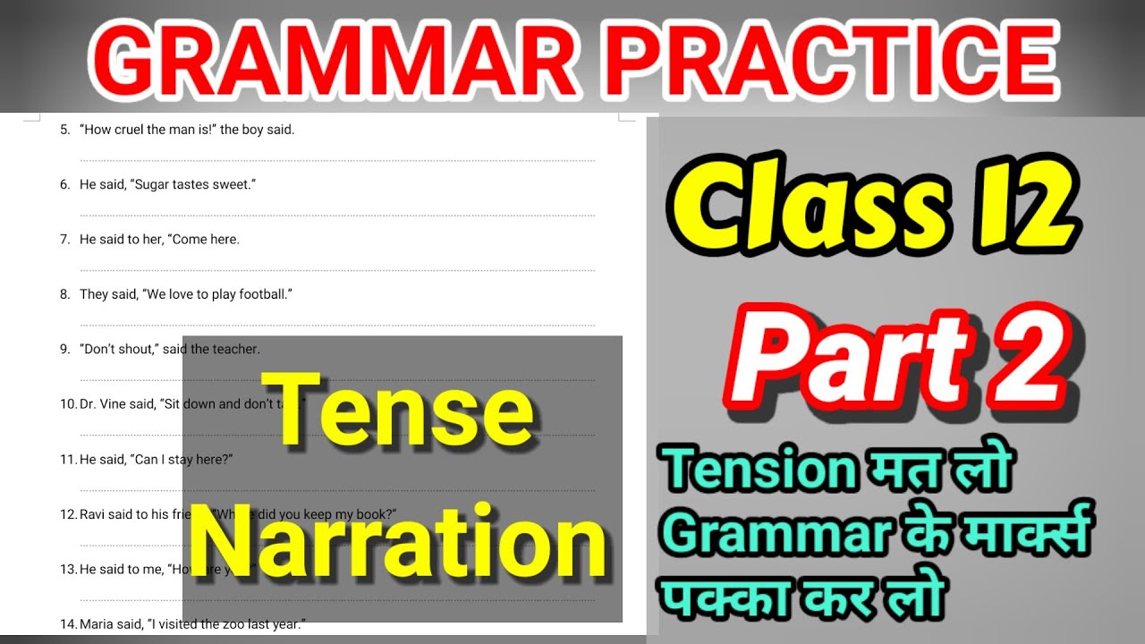Class 12|| Full Grammar Solution || Part 2 || English Grammar Revision ...