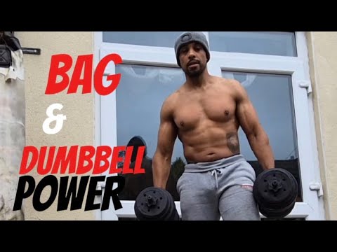 12 Rounds of Power | Heavy Bag x Dumbbell Squats & Press Combo - YouTube
