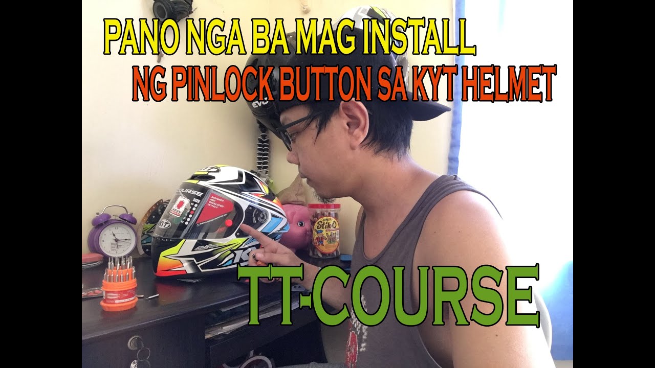 Installing Pinlock Button to KYT Helmet TT-course - YouTube