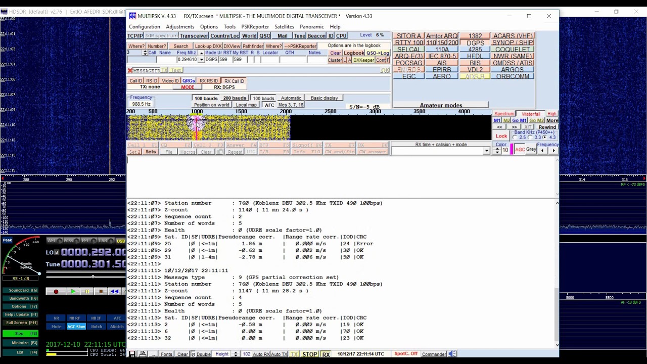 Decoding DGPS (Differential Global Positioning System) with Multipsk and AFEDRI via Virtual ...
