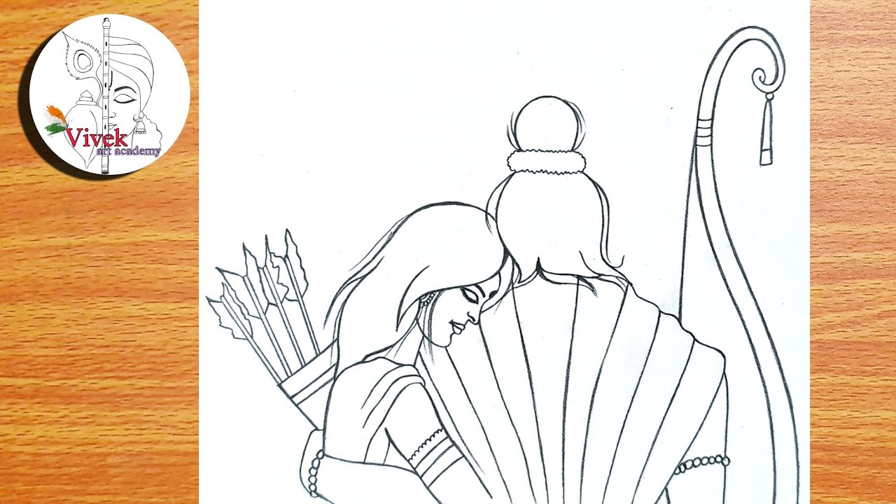 Lord Rama and Sita Mata Drawing | Step by Step Drawing | Ram Navmi ...