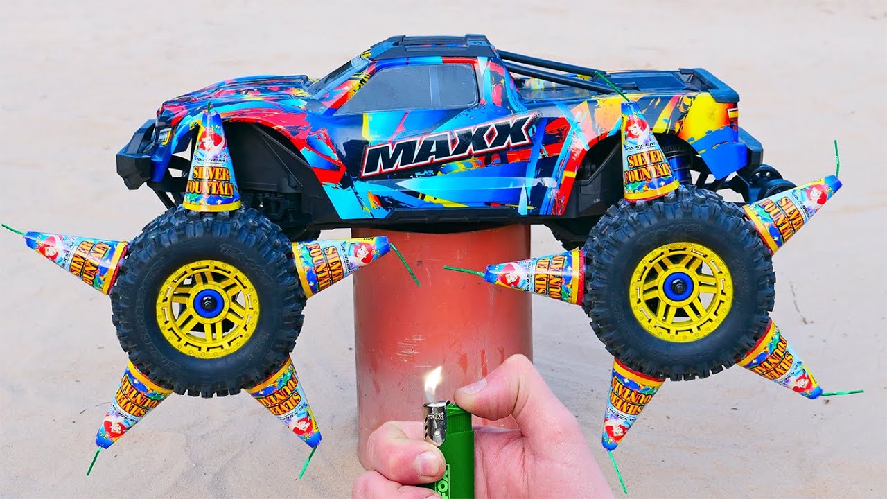 Experiment: Rc Truck and Fireworks - YouTube