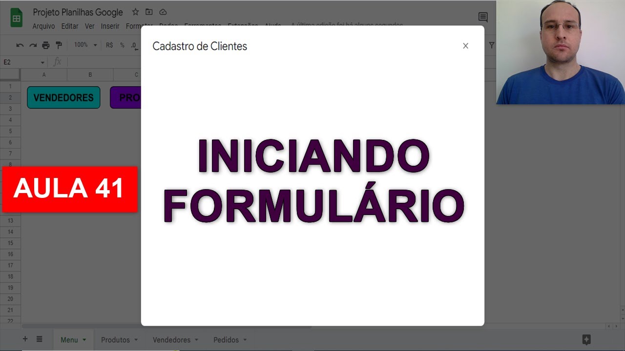Iniciando Formulário HTML de Cadastro de Clientes - Planilhas Google ...