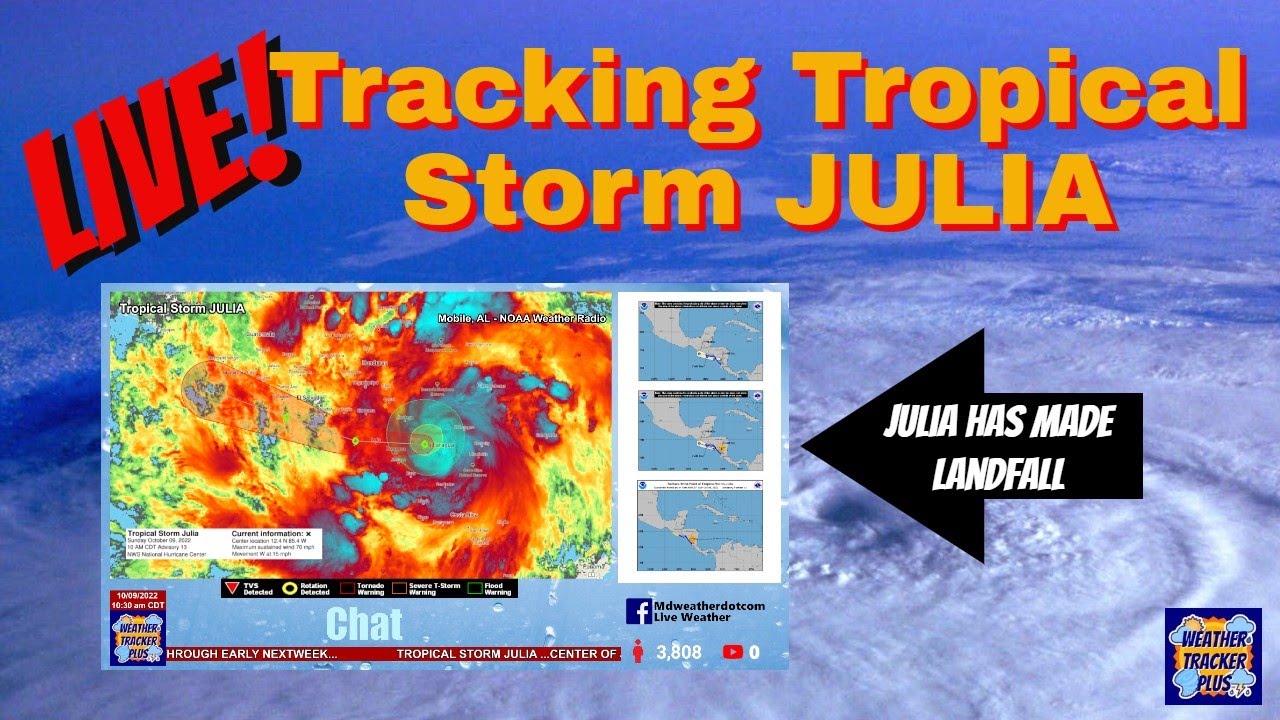 LIVE! Tracking Tropical Storm JULIA - JULIA Has Made Landfall. #tropics ...