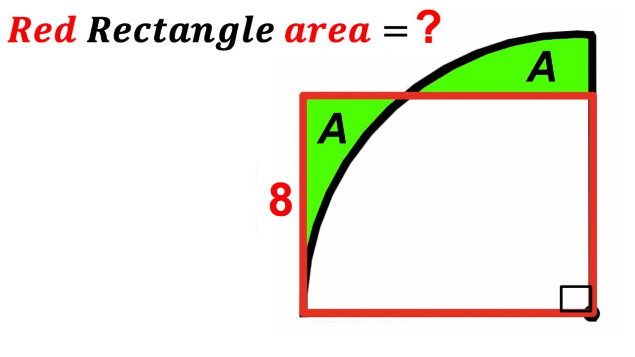 Can you calculate area of the Red Rectangle? | (Quarter Circle) | #math ...