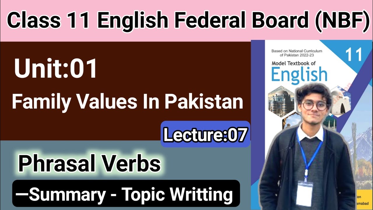 Phrasal Verbs + Writting || Unit:01 Family Values in Pakistan | Class ...