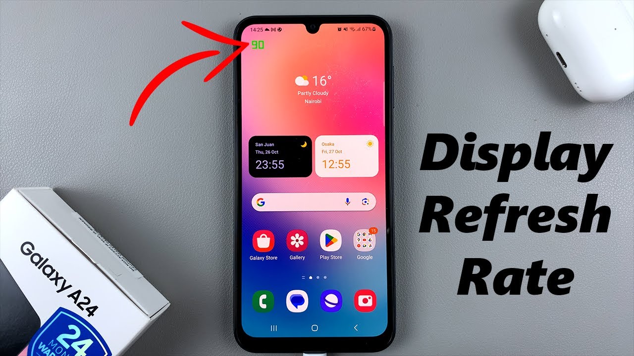 How To Display Refresh Rate On Samsung Galaxy A24 - YouTube