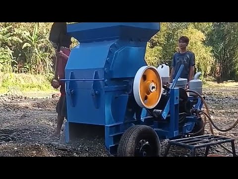 Mesin Giling Batu Untuk Bahan Cor Pondasi - YouTube