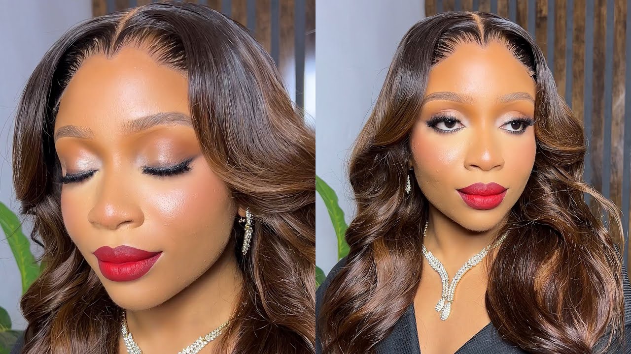 Matte skin + matte red lip makeup tutorial | glam makeup transformation ...