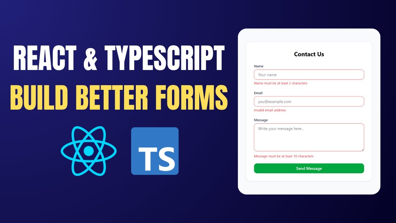 React & TypeScript Forms Made Easy | React Hook Form + Zod Validation - YouTube