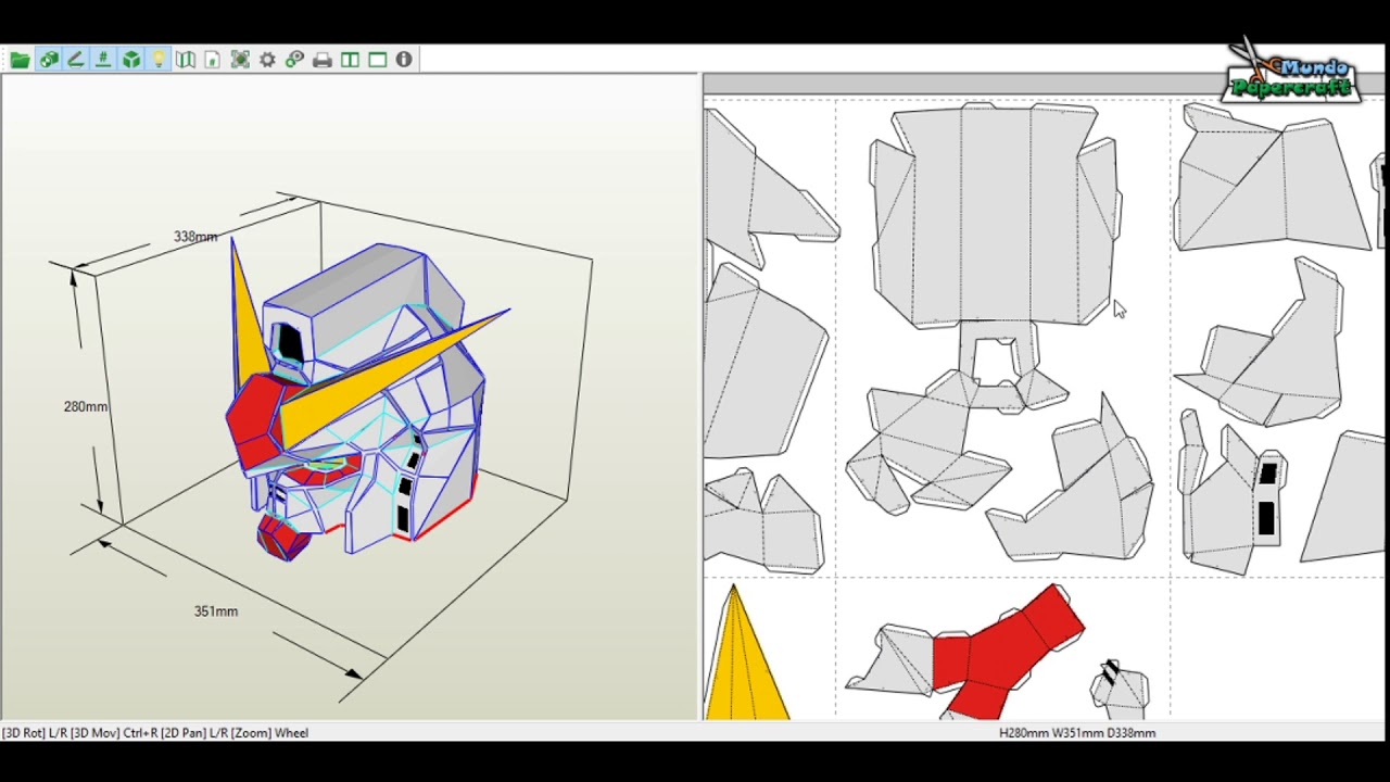 Máscara Gundam Papercraft - YouTube