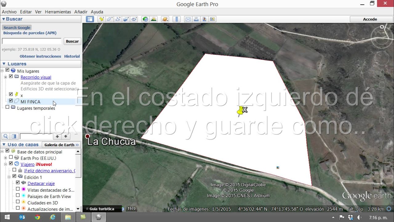 GeoSpatial - Como dibujar la finca en Google Earth - YouTube