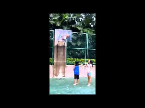how to solve when basketball stuck on the basket rim - YouTube