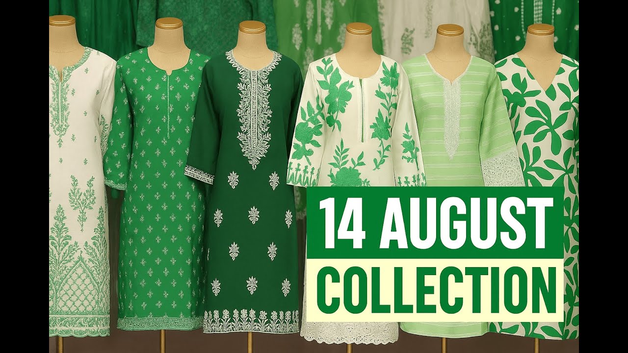 14 August Special Collection | Green & White Dresses for Independence ...
