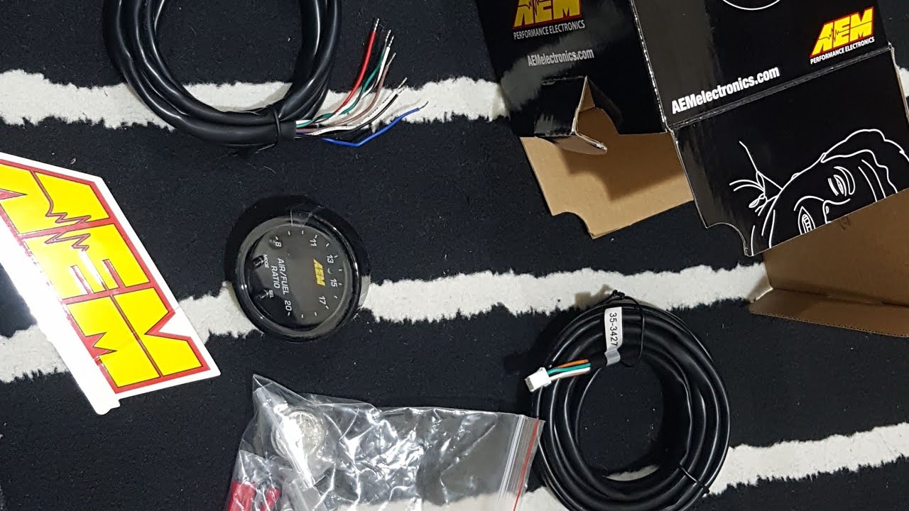 AEM wideband AFR gauge latest series unboxing testing and fitting - YouTube