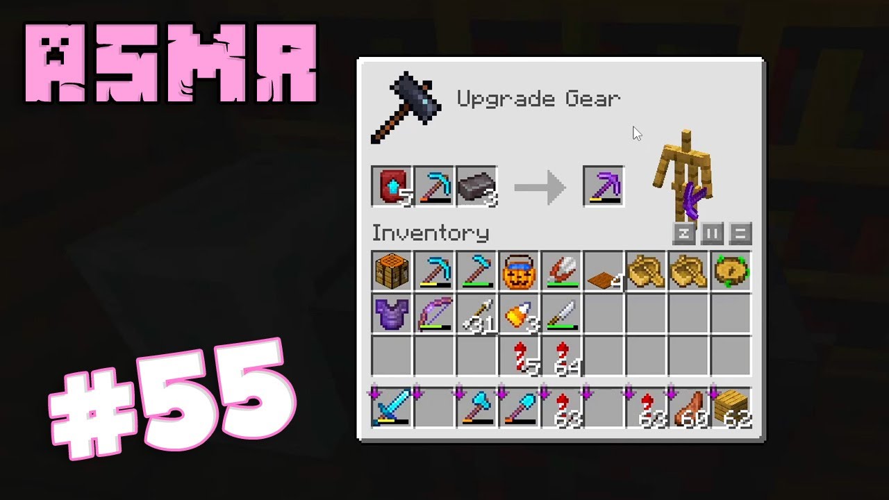 [ASMR] Minecraft Survival #55 - Netherite Tools + Villager Trading ...