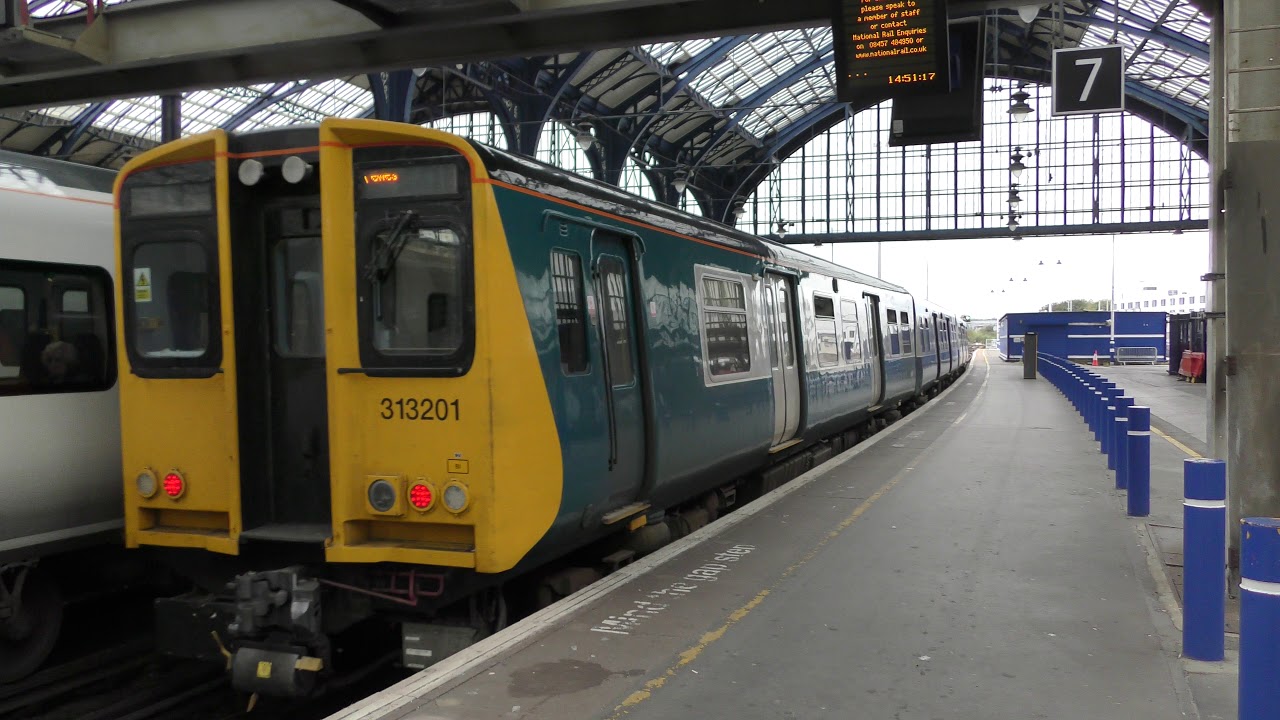 Class 313 201 leaving Brighton. - YouTube