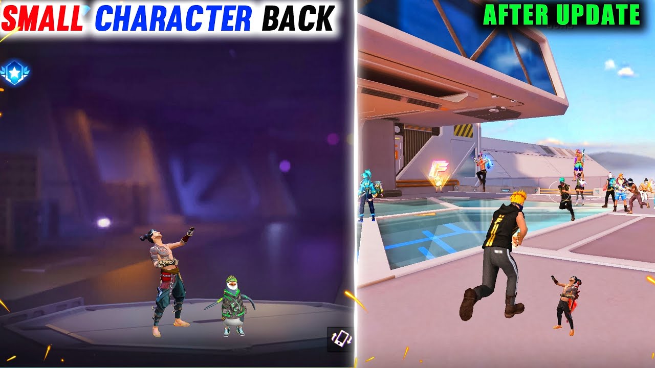 SMALL CHARACTER AFTER UPDATE 😲 || GARENA FREE FIRE - YouTube