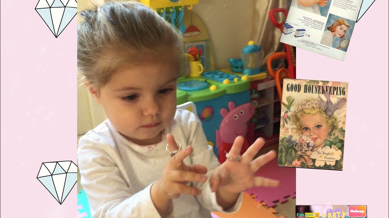 Cute baby Eva opens her gift magazine ️ - YouTube