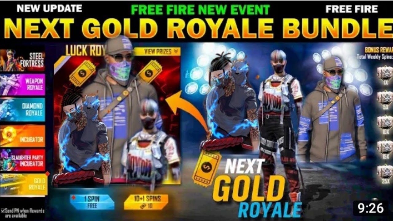 new gold royale free fire | next golg royale bundal | next gold bundal😯 ...