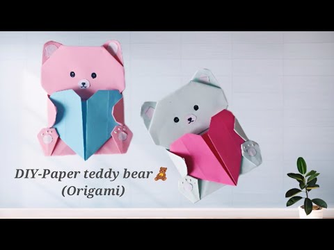 DIY How to make Paper Teddy bear 🐻/Origami Teddy bear/Easy paper crafts ...
