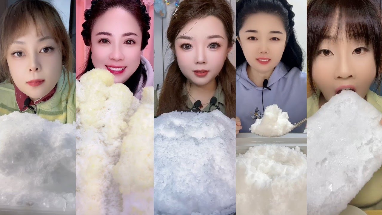 ASMR ICE EATING || FREEZER FROST EATING || SATISFYING SOFT CRUNCHY ...