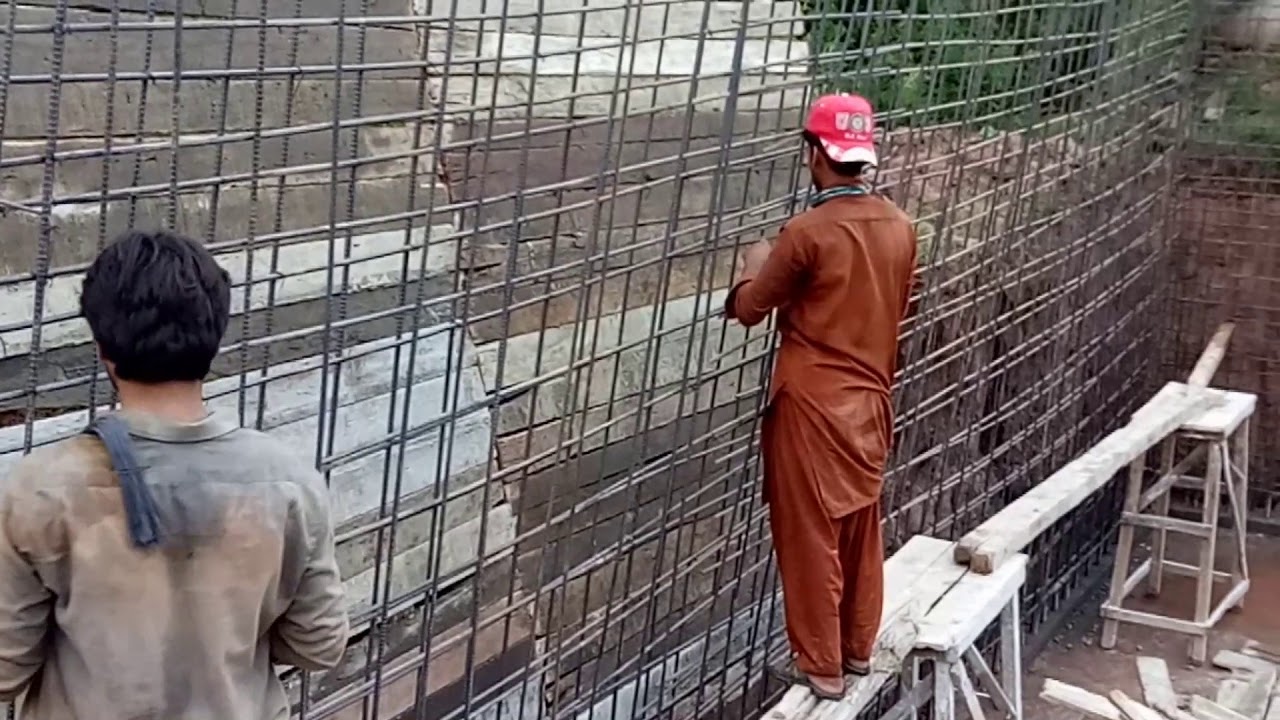 Steel fixing for basement of RCC walls | Formwork for RCC walls ...