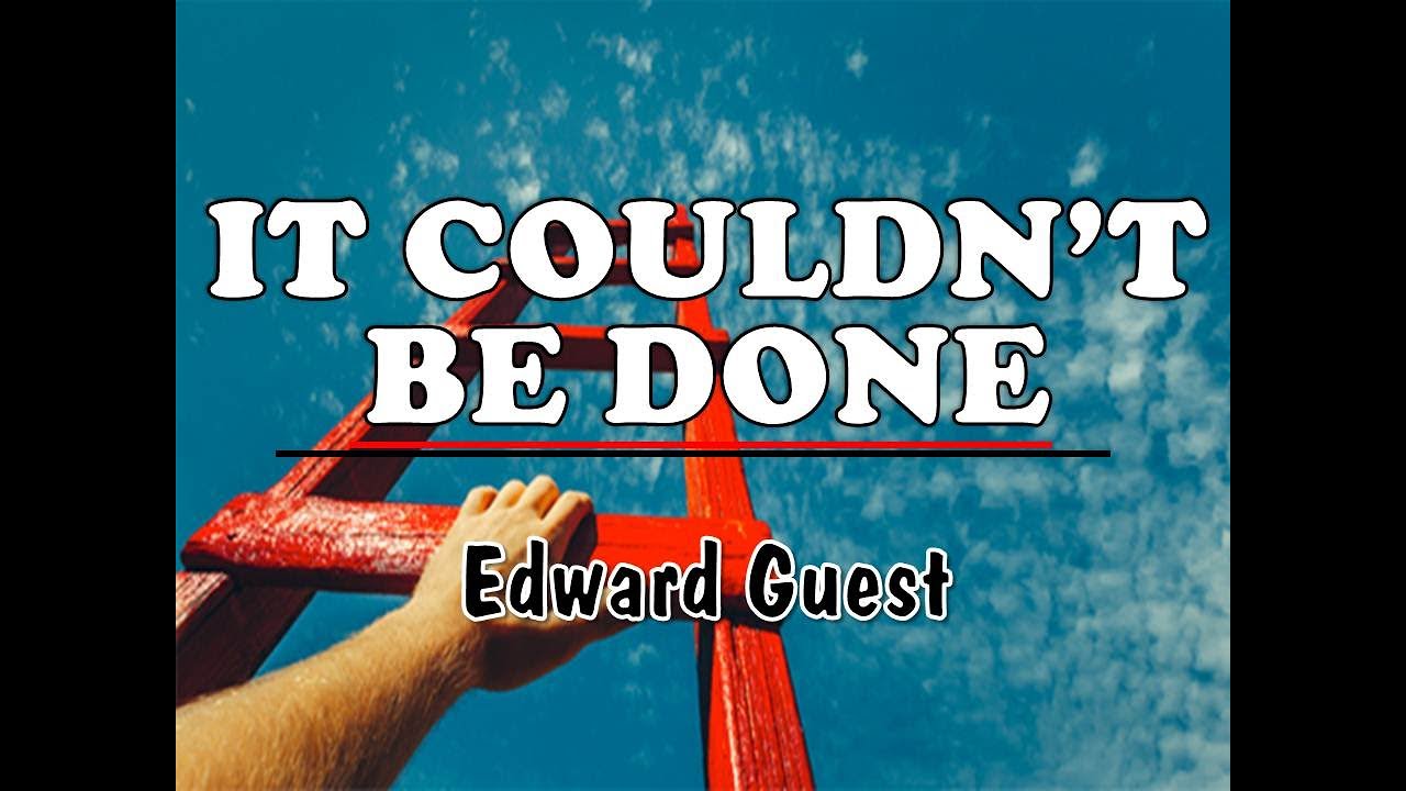 It Couldn't Be Done by Edgar Albert Guest | Explanation in Urdu/Hindi ...