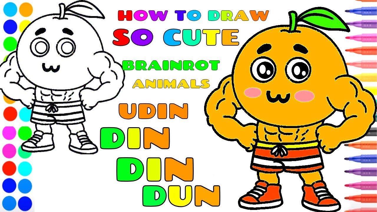 How to draw so cute udin din din dun - Drawing Brainrot Animals art for ...