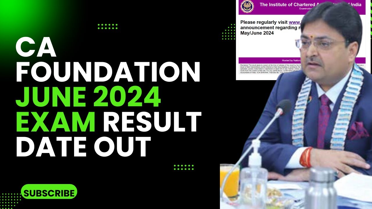 ca foundation june 2024 exam result date out - YouTube