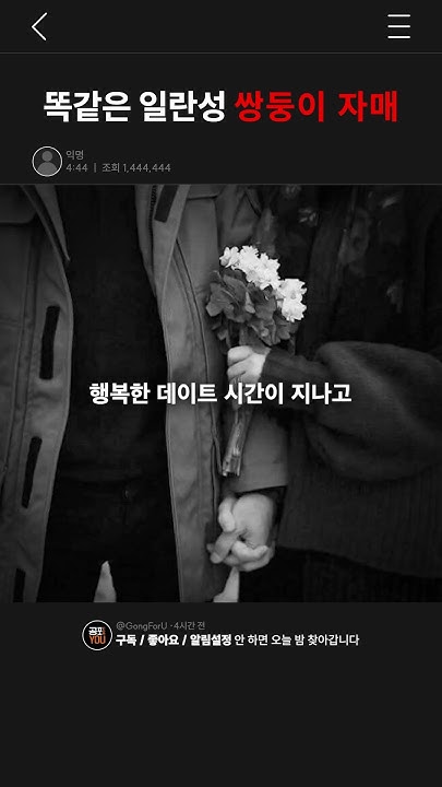 똑같은 일란성 쌍둥이 자매 Youtube