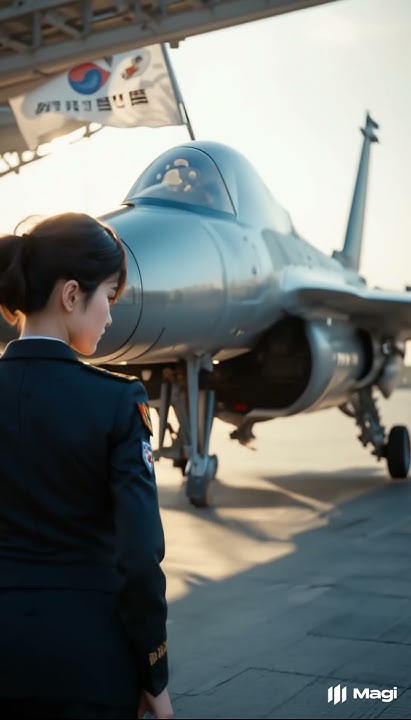 K-pop Inspired Korean Female Soldier with Fighter Jet – Power, Style #shorts #army #ai #war # ...