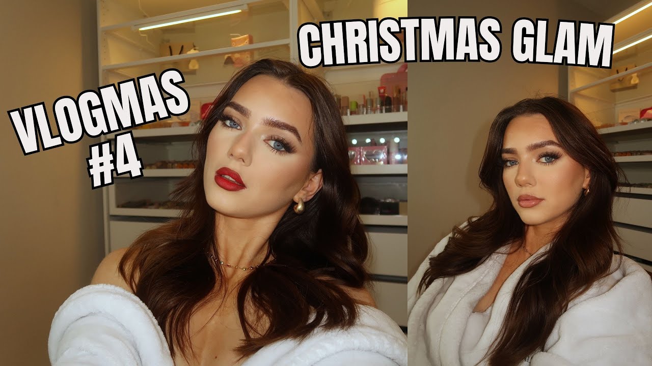 Vlogmas 4 - christmas makeup tutorial 💞 - YouTube