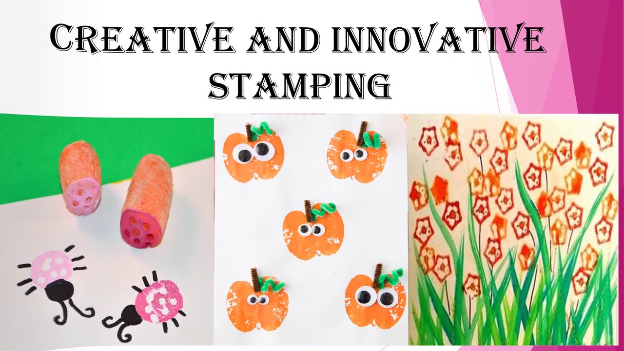 Stamping Art Painting using fruits and vegetable (Simple Art) - YouTube