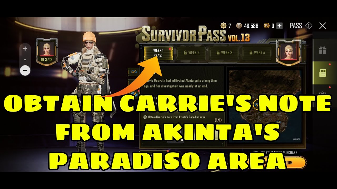 PUBG NEW STATE - VOL 13 - WEEK 1 STORY MISSIONS LOCATION || OBTAIN CARRIE'S NOTE FROM AROUND ...