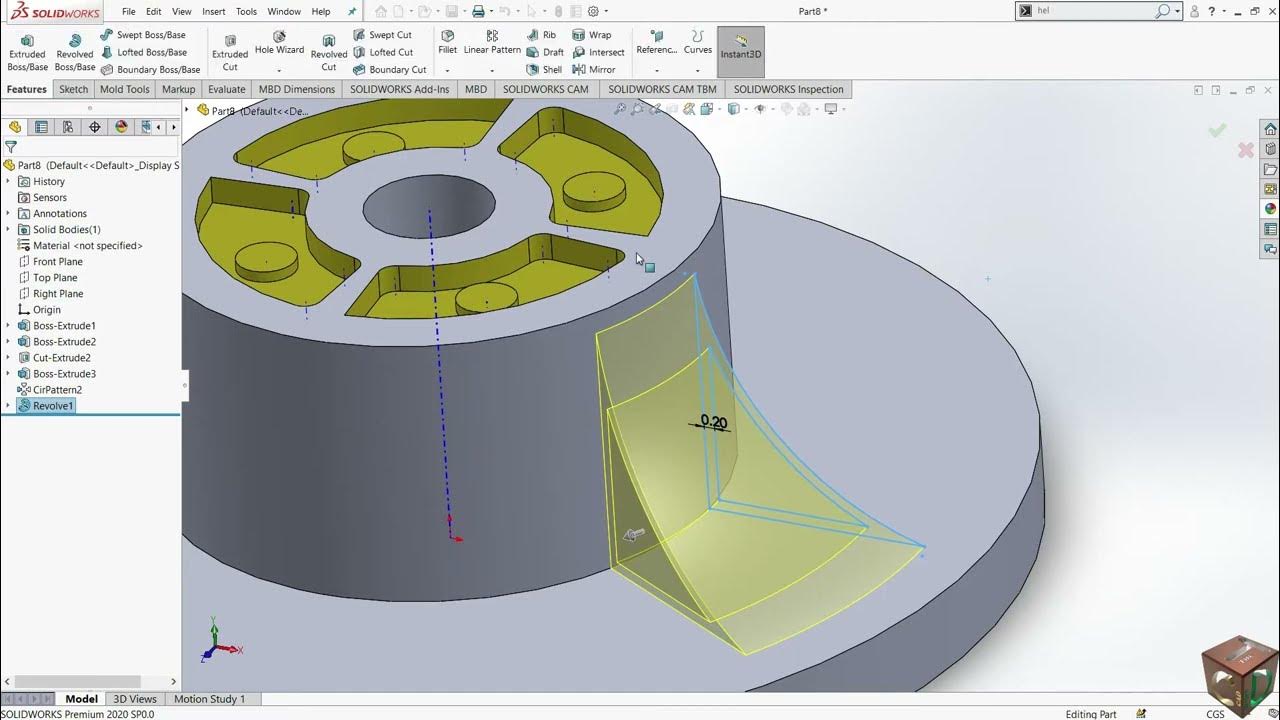Solidworks Tutorial | Circular Pattern lessons for Intermediate CAD Users | 3d Modeling Tutorial ...