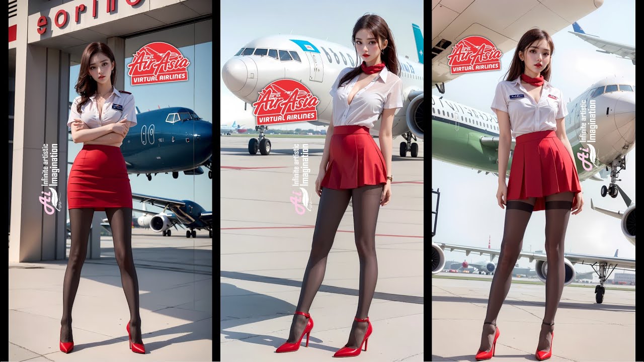 [Ai룩북 4K] 021 스튜어디스, Flight Attendant, 항공사 승무원, Ai모델, Ai Model, Ai Sexy ...