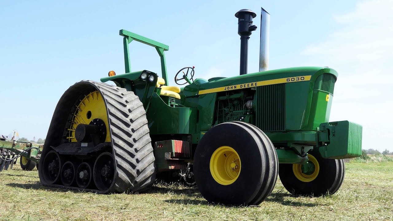 John Deere 6030T in the field plowing with 6-Buttom Plow - YouTube