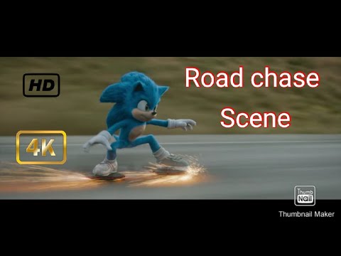 Road chase scene and sonic flossing scene sonic the hedgehog 2020 - YouTube