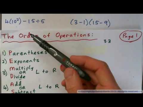 Order of Operations Pages 5-7 - YouTube