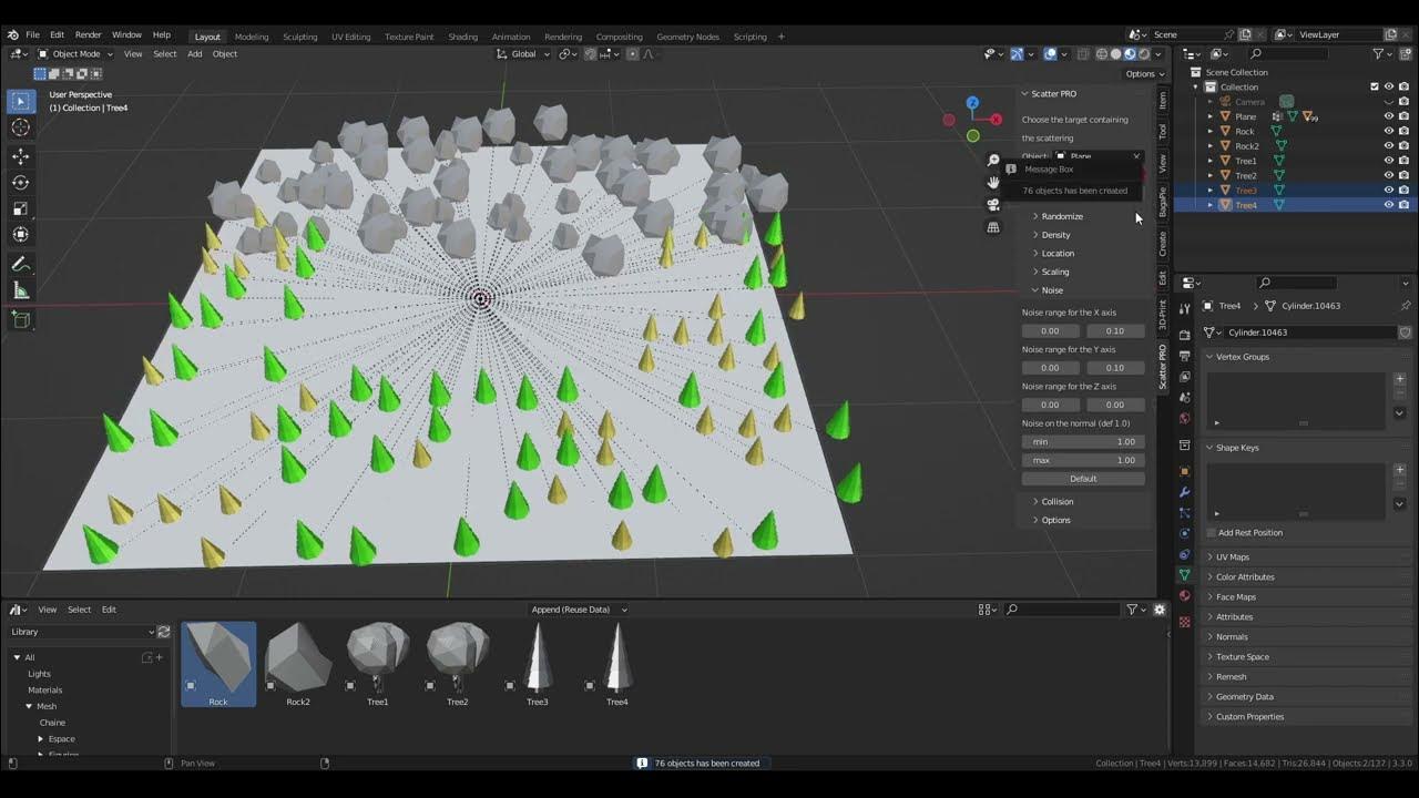 Scatter Pro Addon for Blender - Vertices Groups - YouTube