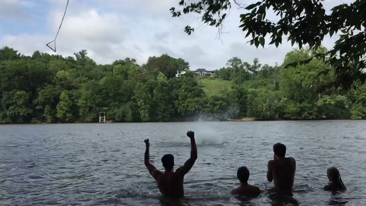 Best Rope Swing Football Catch Ever - YouTube