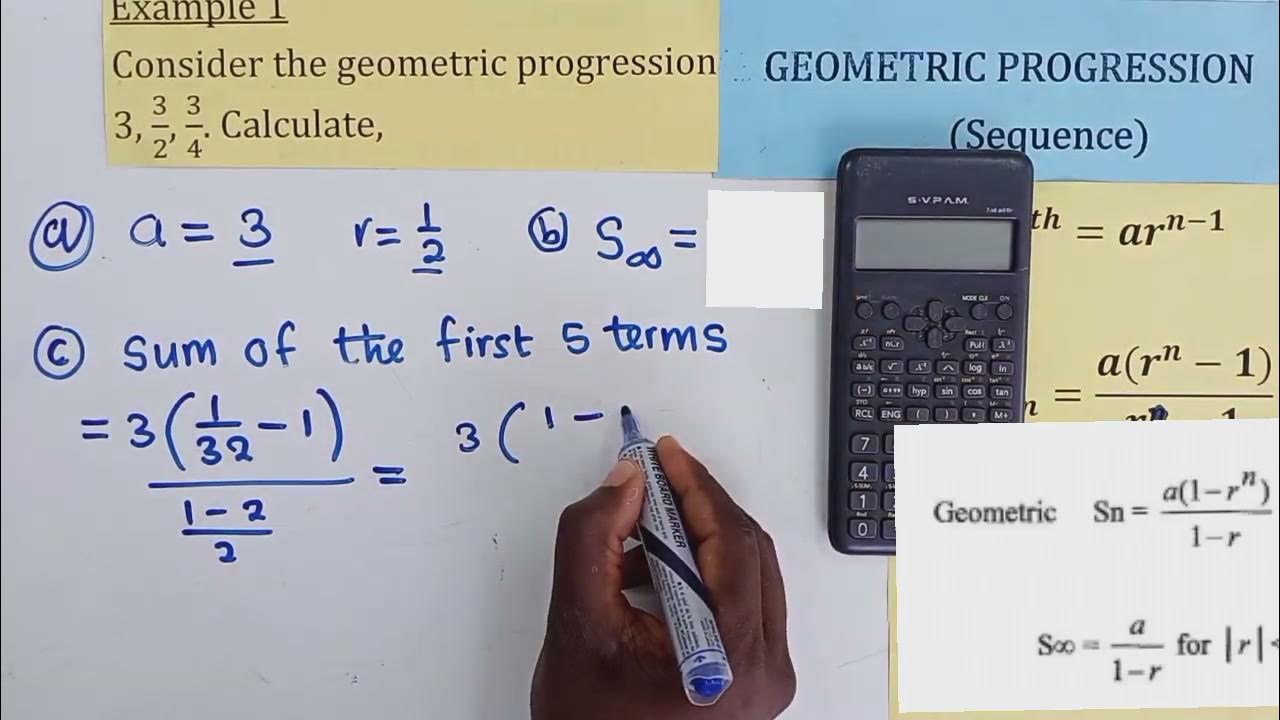 Sum of the first 5 terms of the geometric progression - YouTube
