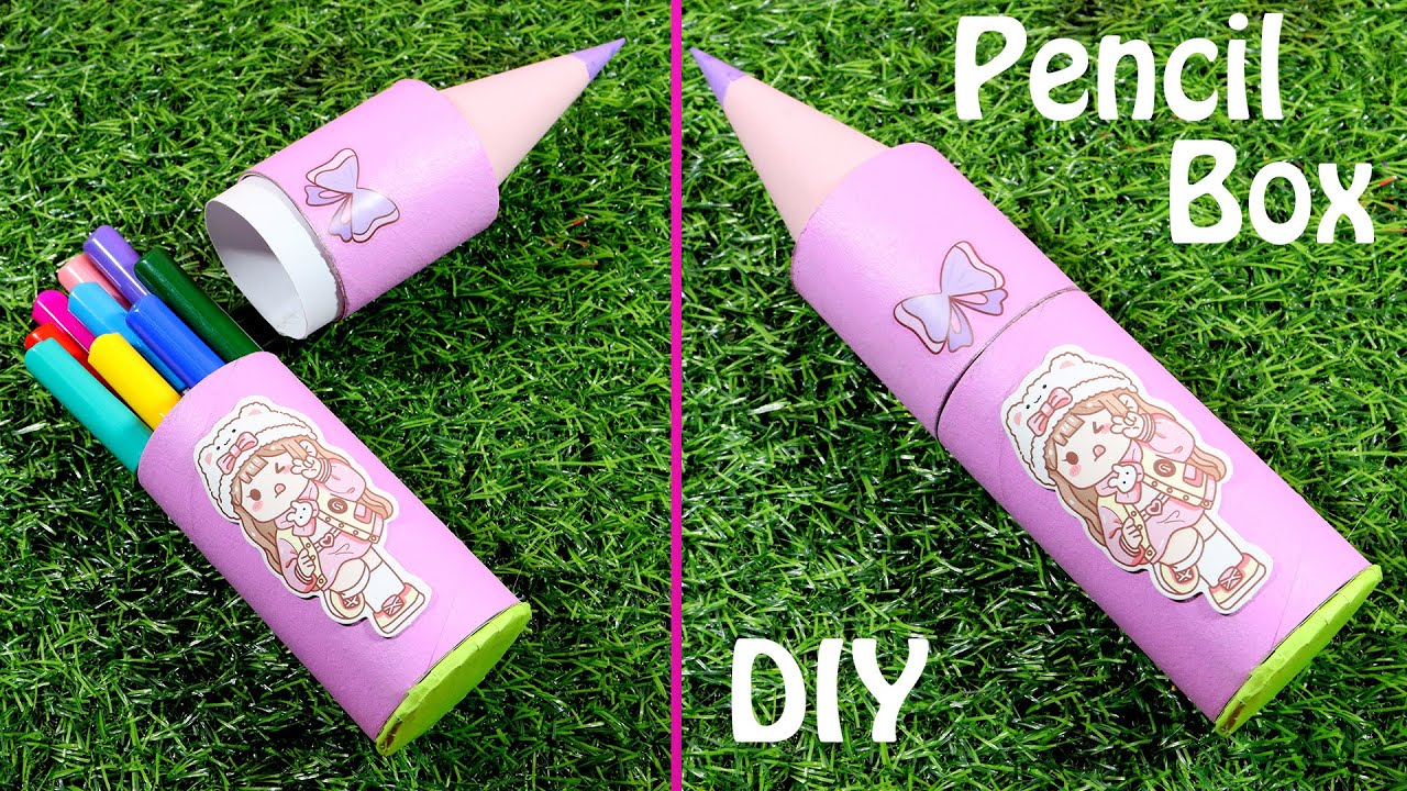 How to Make a Pencil Box | DIY Pencil Box From Tissue Roll | Easy Paper ...